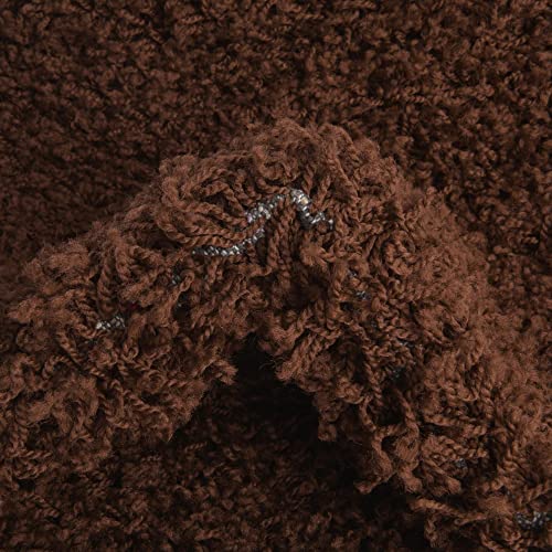 Rugs.com - Über Cozy Solid Shag Collection Rug – 8' x 10' Chocolate Brown Shag Rug Perfect for Living Rooms, Large Dining Rooms, Open Floorplans