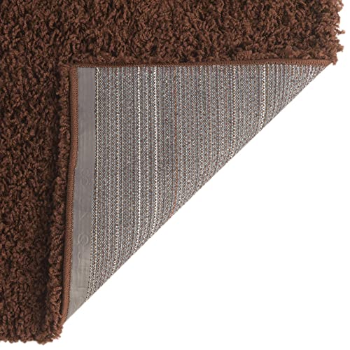 Rugs.com - Über Cozy Solid Shag Collection Rug – 8' x 10' Chocolate Brown Shag Rug Perfect for Living Rooms, Large Dining Rooms, Open Floorplans