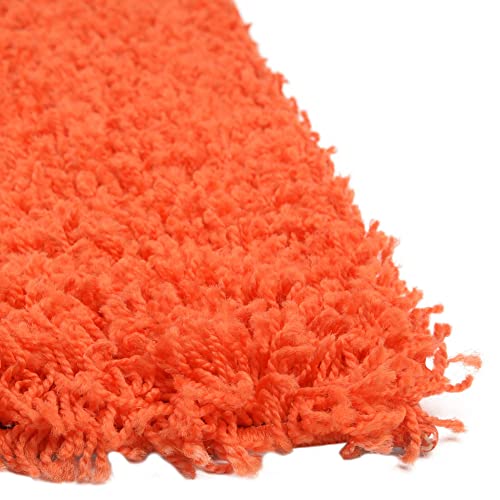 Rugs.com - Über Cozy Solid Shag Collection Rug – 9' x 12' Tiger Orange Shag Rug Perfect for Living Rooms, Large Dining Rooms, Open Floorplans