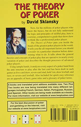 The Theory of Poker: A Professional Poker Player Teaches You How To Think Like One