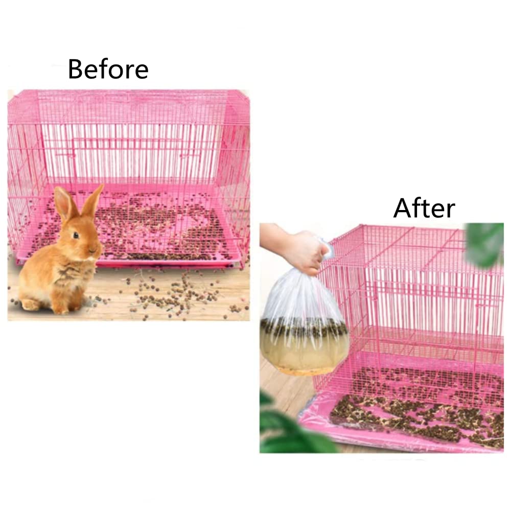 20 Pcs Disposable Small Animals Cage Liner Rabbit Guinea Pig Cage Liners Plastic Clear Bunny Cage Liner Bag Universal Toilet Film,Small Animal Bedding, Hamster Bunny Litter Pan Bags