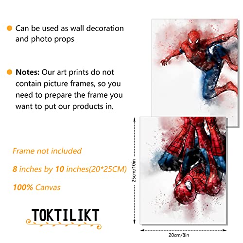 Superhero Spiderman Wall Decor Poster Prints Spider Room Decor For Boys Birthday Gift Set of 4 Nursery Home Wall Poster Decor UNFRAMED (8 x 10 inches)