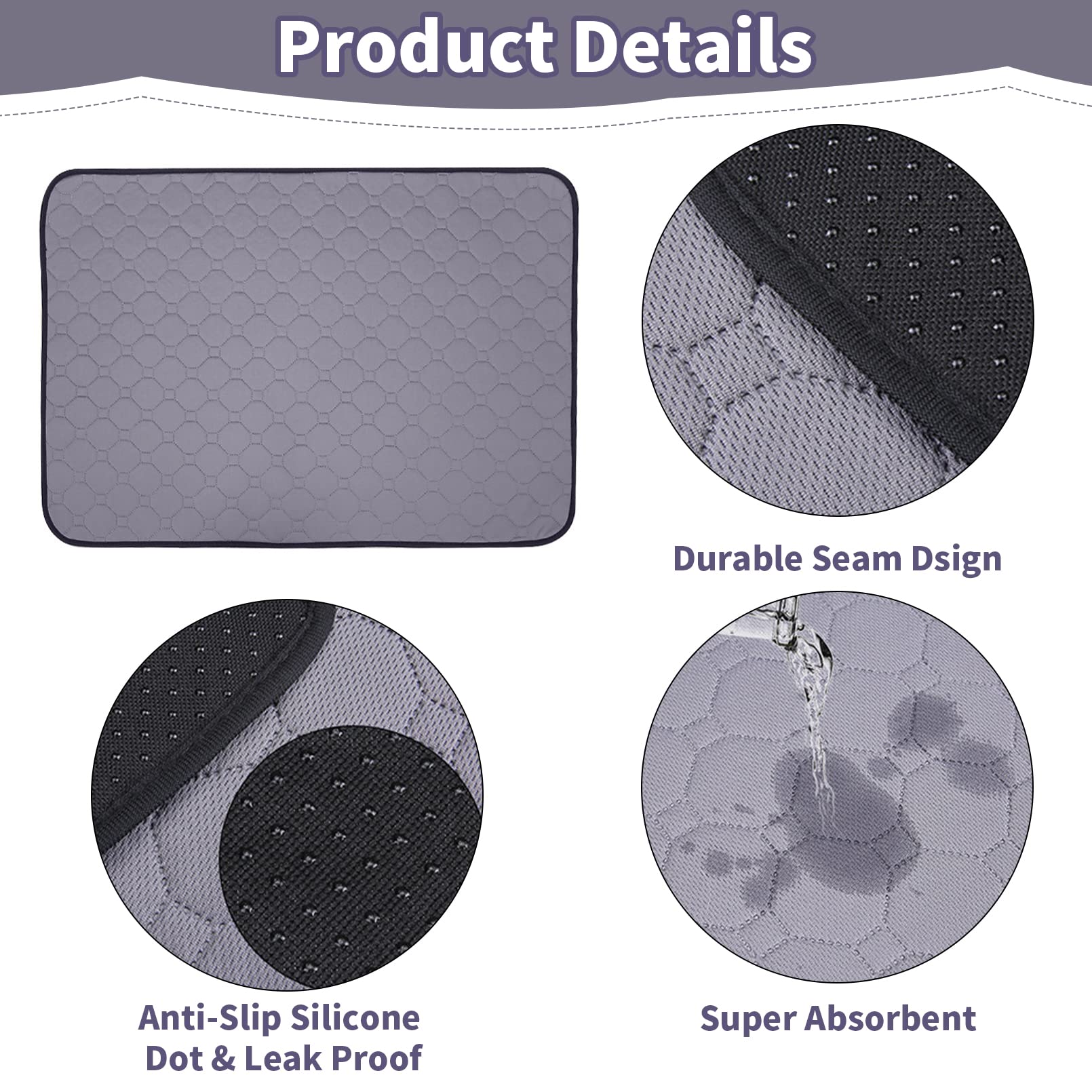 BNOSDM Guinea Pig Cage Liner Set Large Washable Hamster Fleece Bedding 55.1" x 39.3" Reusable Bunny Pee Pads with Garbage Bag Super Absorbent Small Animals Mats for Rabbits Chinchilla Hedgehog
