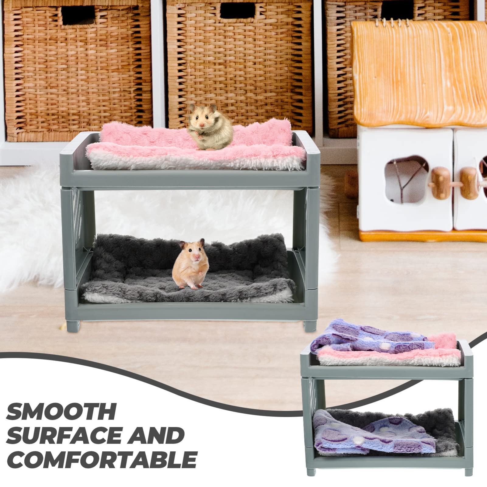 POPETPOP 1 Set Hamster Bed Hamster Hideouts Sleeping Bed Double-Layer Bunny Bed Double-Layer Chinchilla Bed Detachable Chinchilla Beds Cage Bunny Beds Hamster Accessory Detachable Bunny Bed