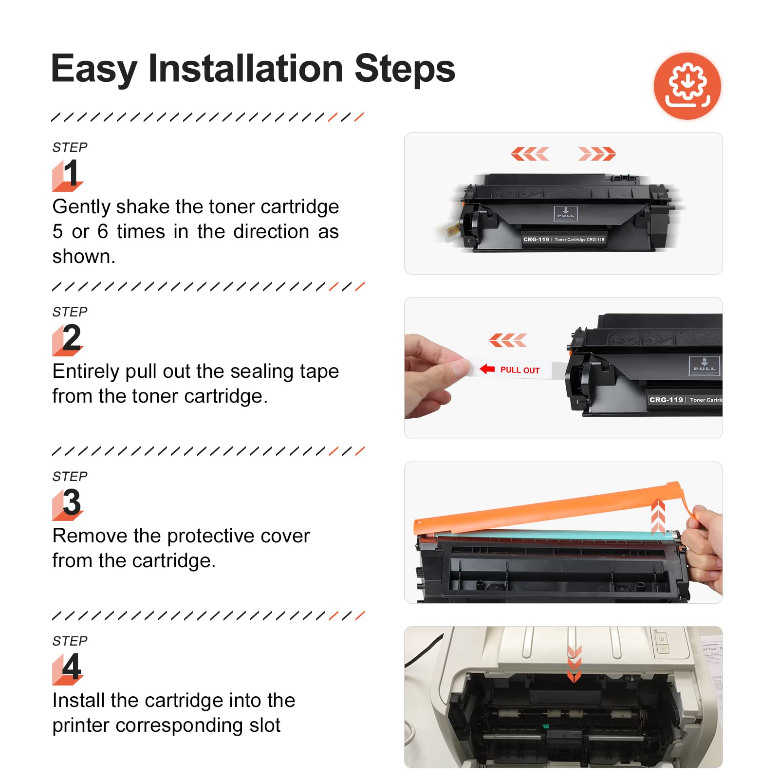v4ink 2PK Compatible Toner Cartridge Replacement for Canon 119 CRG-119 3479B001AA Toner for Canon ImageClass mf414dw mf416dw mf419dw mf5950dw mf5960dn lbp251dw lbp253dw lbp6670dn Printer