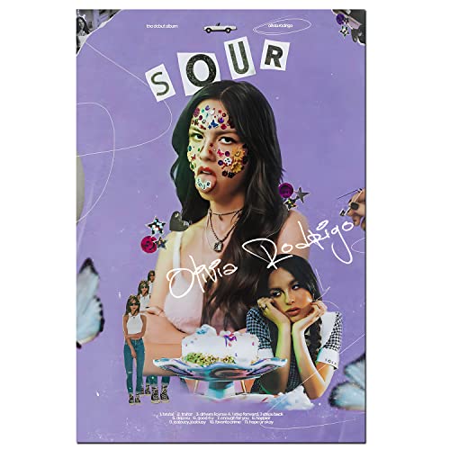 Olivia Poster Sour Rodrigo Album Cover Posters Cute Posters Vintage Posters Canvas Wall Art Music Posters for Room Bedroom Decor Unframed (12x18inch(30x45cm)), Purple