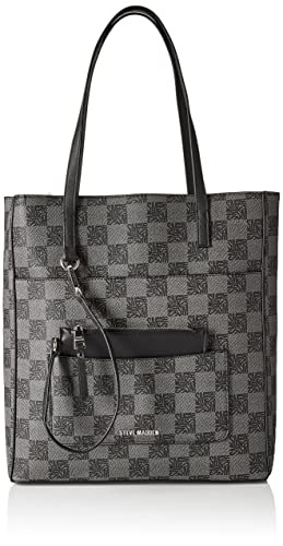 Steve Madden Womens Steve Madden KIMLOGO Tote, Black, One Size US