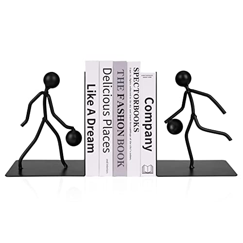 Decorative Bookends for Shelves Metal Book Ends- Elegant Book Holder - Durable, Non Skid Heavy Duty Bookends Decorative Unique Book Stoppers for Books, Magazines & More