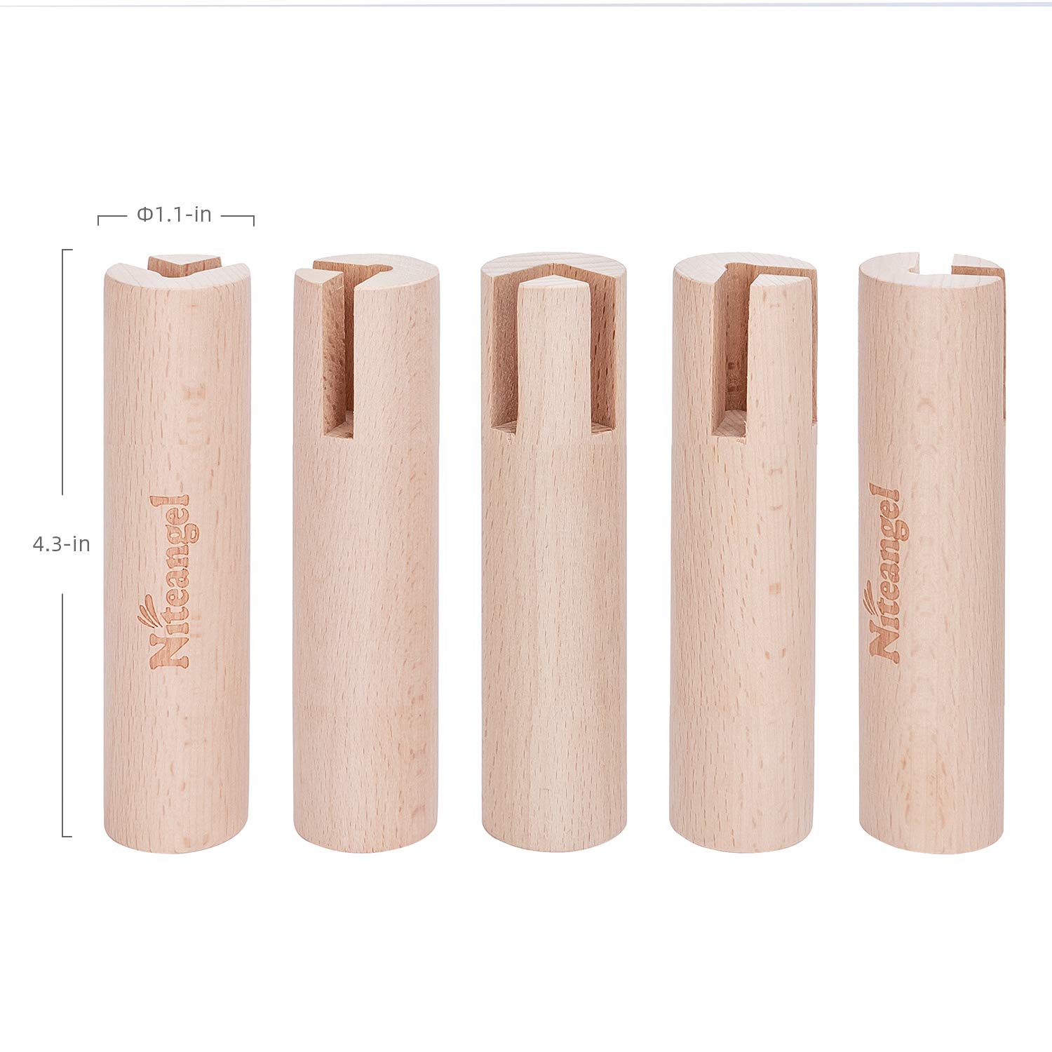 Niteangel Set of Beech Stilts for Elevating & Safely Setting Multi-Chamber Series Maze House (Set of 5 Stilts (4.33'' H))
