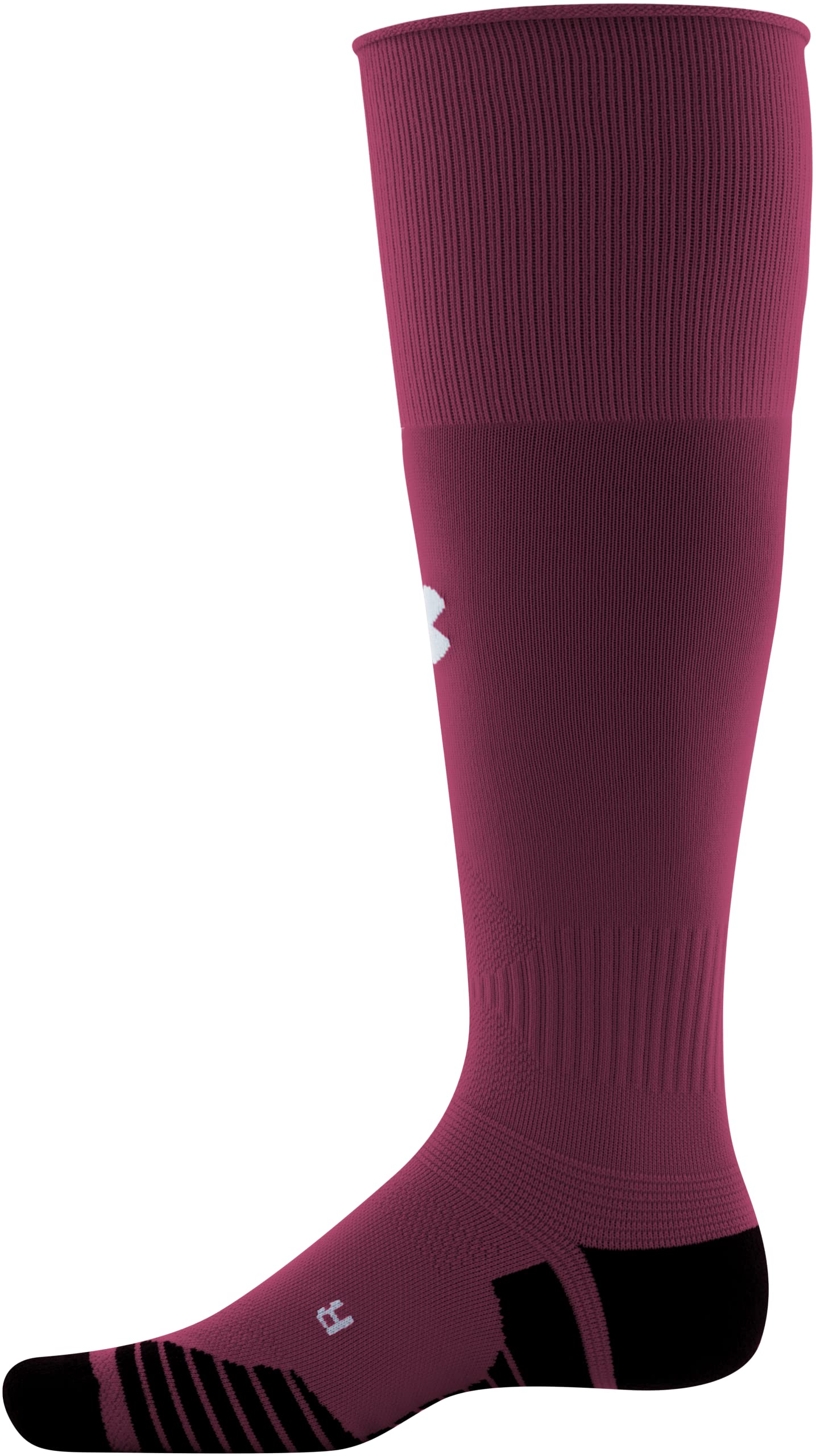 Under Armour Adult Soccer Over-The-Calf Socks, 1-Pair, Maroon/Black/White, Large