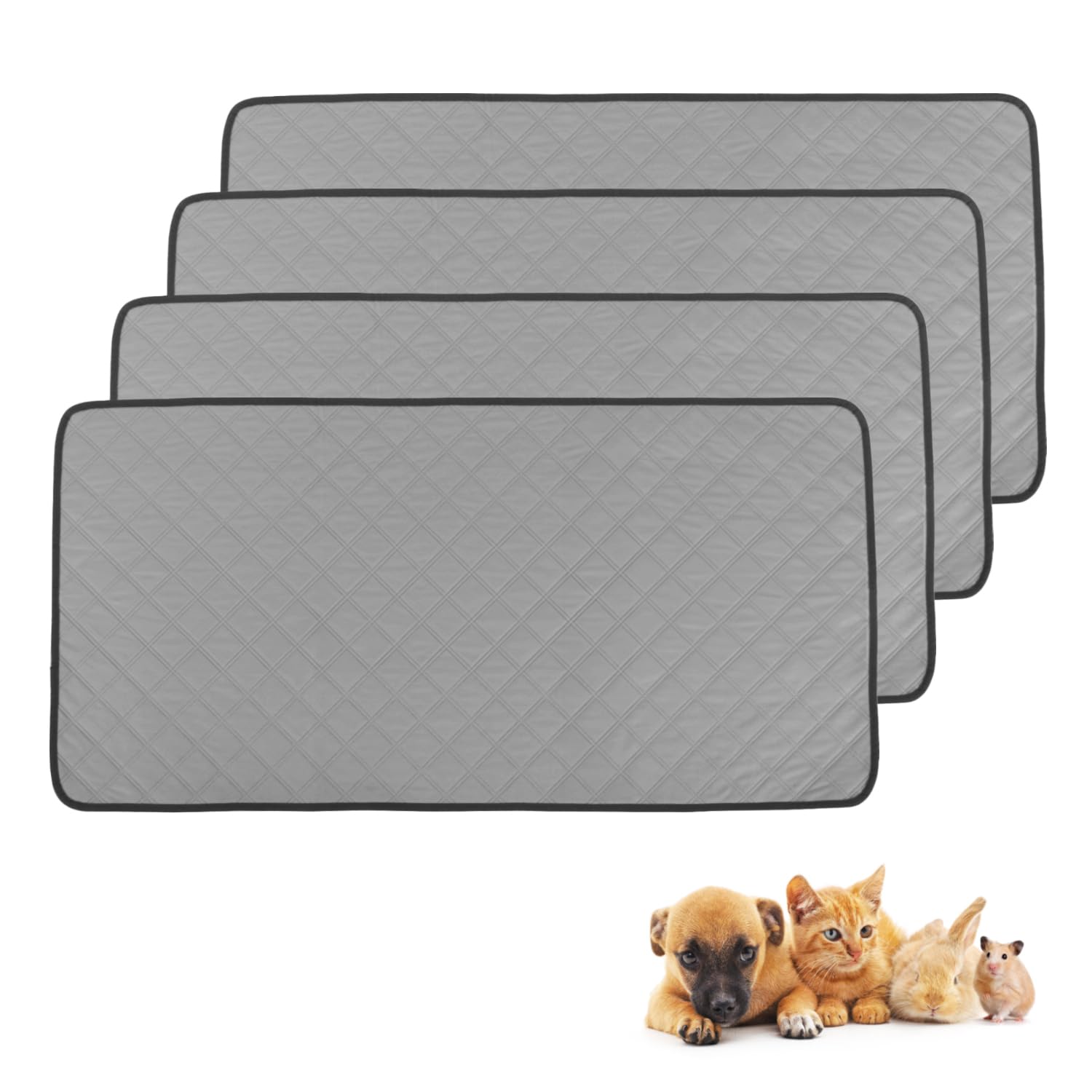 Nisorpa 4 Pack Guinea Pig Cage Liners Super Absorbent Washable Guinea Pig Pee Pads Waterproof Guinea Pig Bedding for Small Animals Rabbit Hamster Rat, 48 x 24 inches