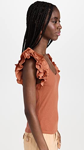 Ulla Johnson Women's Koa Top, Auburn, Orange, M