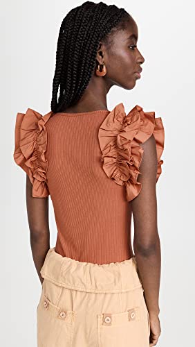 Ulla Johnson Women's Koa Top, Auburn, Orange, M