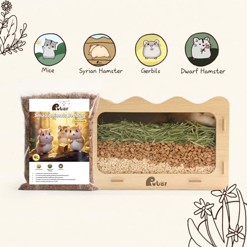 Rubor Hamster Digging Box Syrian Visible Hideout and Exploration House with Acrylic Transparent Board for Dwarf Gerbils Mice Degus or Other Small Pets