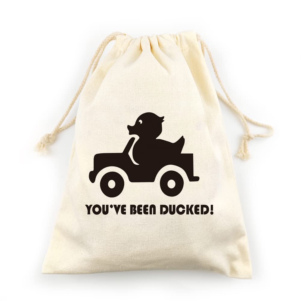 You've Been Ducked | Duck Duck bags | Rubber Duck Drawstring Bag | Reusable Rubber Duck Bag | 13 x 10 inches | Great Gift for Any Rubber Duck Enthusiast