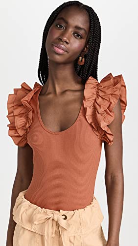 Ulla Johnson Women's Koa Top, Auburn, Orange, M