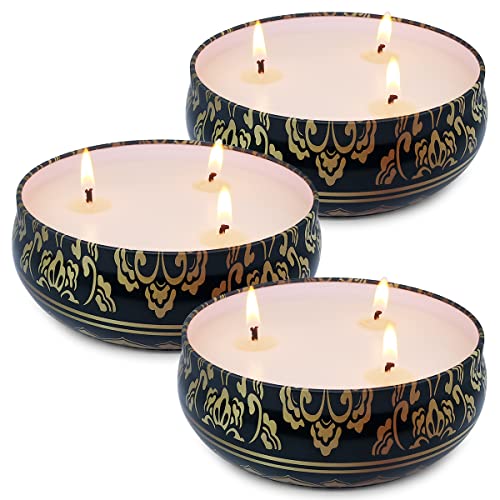 Amastika Citronella Candles Outdoor Large 3 Wicks Natural Soy Wax Candle for Home Patio in Summer, 3 Packs, 1 X 13.5oz