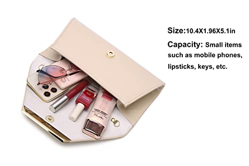 MUDUO Women Patent Leather Fashion Clutch Purses Evening Bag Handbag (NUDE)
