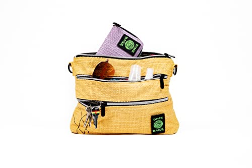 DIME BAGS Day Tripper | Hemp Shoulder Bag | Crossbody and Clutch Purse | Custom Interior Lining by Ellie Paisley (Yellow)