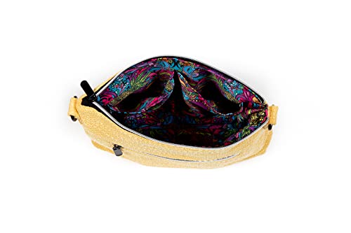 DIME BAGS Day Tripper | Hemp Shoulder Bag | Crossbody and Clutch Purse | Custom Interior Lining by Ellie Paisley (Yellow)