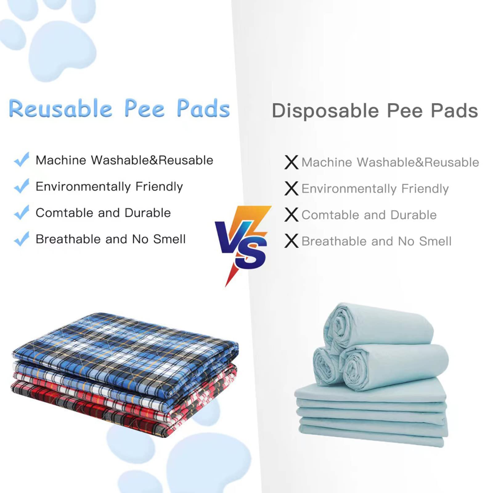 QUEARN Washable Pee Pads for Small Animal,Waterproof Reusable Puppy Potty Training Pads, Anti Slip Whelping Pads Super Absorbent Cage Liners for Ferrets, Hamsters, Rabbits & All Small Animals (S)