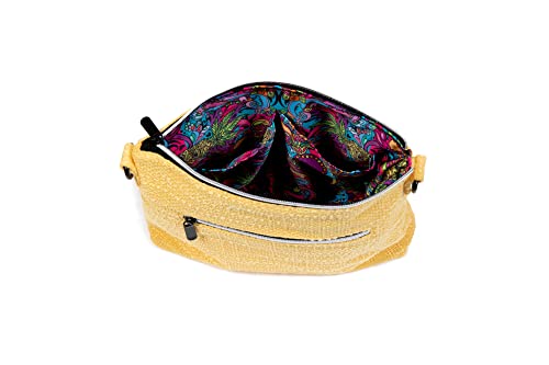 DIME BAGS Day Tripper | Hemp Shoulder Bag | Crossbody and Clutch Purse | Custom Interior Lining by Ellie Paisley (Yellow)