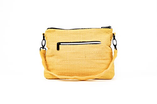 DIME BAGS Day Tripper | Hemp Shoulder Bag | Crossbody and Clutch Purse | Custom Interior Lining by Ellie Paisley (Yellow)
