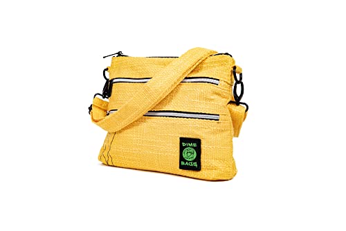 DIME BAGS Day Tripper | Hemp Shoulder Bag | Crossbody and Clutch Purse | Custom Interior Lining by Ellie Paisley (Yellow)