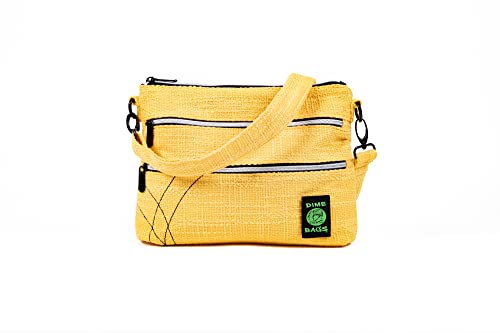 DIME BAGS Day Tripper | Hemp Shoulder Bag | Crossbody and Clutch Purse | Custom Interior Lining by Ellie Paisley (Yellow)