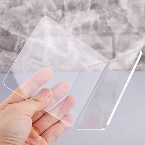 tegongse 2Pcs Book Ends, Clear Acrylic Bookends, Non-Skid Bookend Supports, Book Stopper for Books/Movies/CDs/Video Games