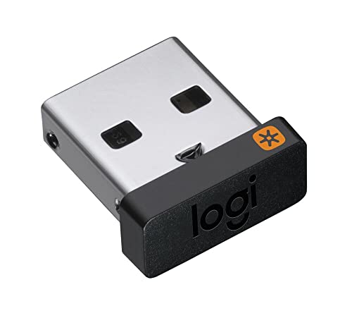 Logitech USB Unifying Receiver, 2.4 GHz Wireless Technology, USB Plug Compatible with all Logitech Unifying Devices like Wireless Mouse and Keyboard, PC / Mac / Laptop - Black