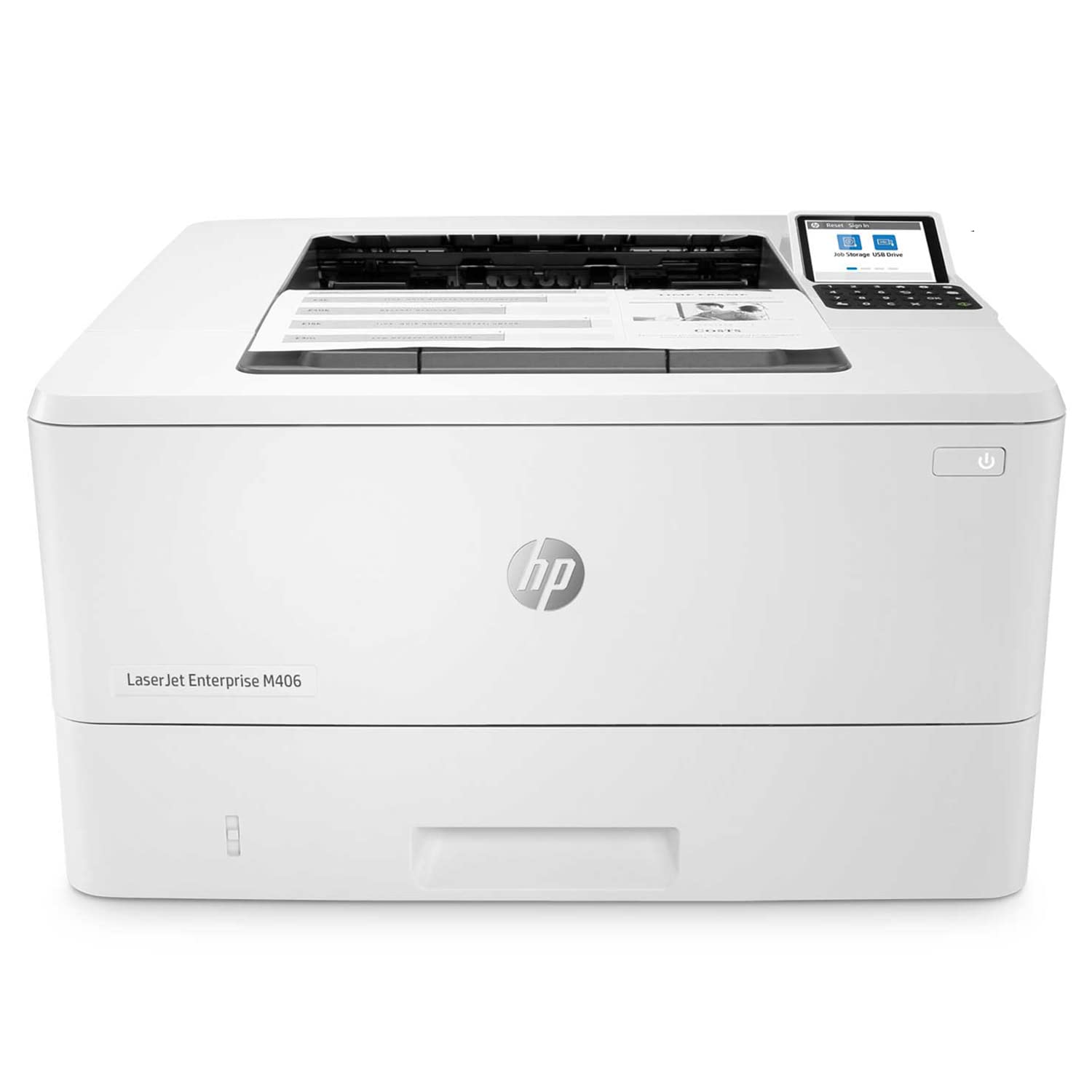 HP Laserjet Enterprise M406dn Wired Monochrome Laser Printer, Black and White - Print Only - 2.7" LCD, 42 ppm, 1200 x 1200 dpi, Automatic Duplex Printing, USB, Ethernet, Cbmou Printer Cable