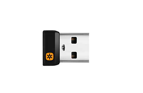 Logitech USB Unifying Receiver, 2.4 GHz Wireless Technology, USB Plug Compatible with all Logitech Unifying Devices like Wireless Mouse and Keyboard, PC / Mac / Laptop - Black
