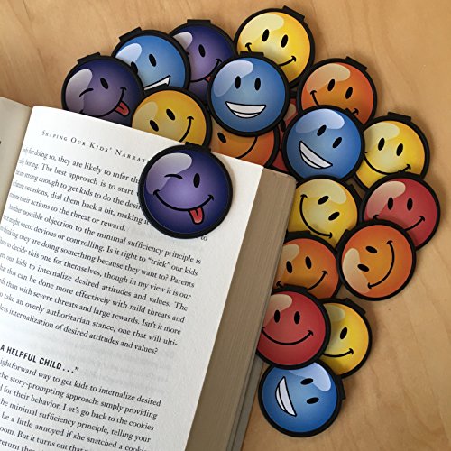 Smiley FACE Bulk Bookmarks for Kids "Clip Over The Page" Bookmarks - 75 Pack - Bulk Bookmarks for Kids Girls Boys. Perfect Student Incentives Prizes Party Favors Classroom Rewards & Reading Awards!