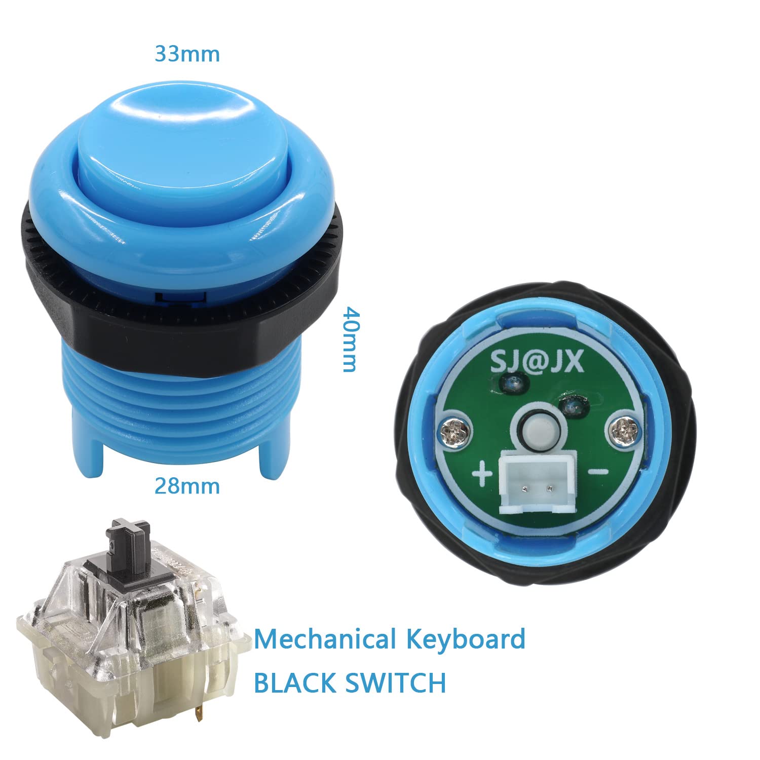 SJ@JX Arcade Game 2 Player Controller DIY Kit Microswitch Recessed Button 4&8 Way Joystick Zero Delay USB Encoder Fighting Stick Handles Console for PC MAME Raspberry Pi Retropie