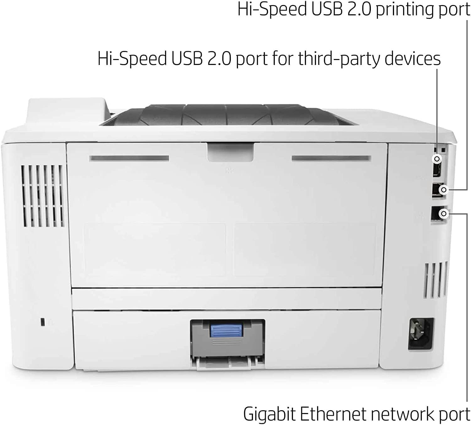 HP Laserjet Enterprise M406dn Wired Monochrome Laser Printer, Black and White - Print Only - 2.7" LCD, 42 ppm, 1200 x 1200 dpi, Automatic Duplex Printing, USB, Ethernet, Cbmou Printer Cable
