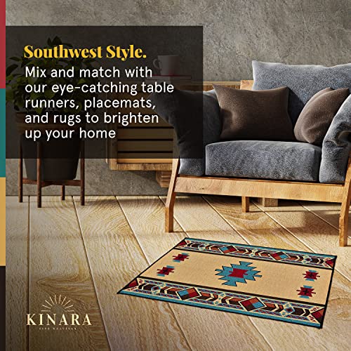 Kinara Carrizo Area Rug – Southwestern Native American Design – Beautiful and Unique Pattern – Fine Weaving and Quality Material for Everyday Use – Non-Skid – 3x2 feet