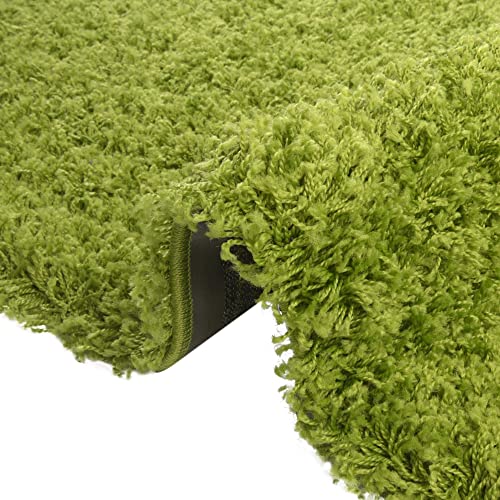Rugs.com - Über Cozy Solid Shag Collection Rug – 10' x 13' Grass Green Shag Rug Perfect for Living Rooms, Large Dining Rooms, Open Floorplans
