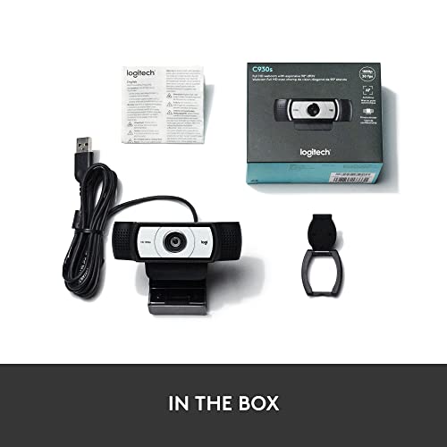 Logitech C930s Pro HD Webcam, Full HD 1080p video calling, Noise-canceling mic, HD auto light correction, wide Field of View, Works with Microsoft Teams, Zoom, Google Voice, Google Meet, PC/Mac/Laptop