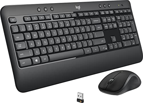 Logitech MK540 Advanced Wireless Keyboard and Wireless M310 Mouse Combo — Full Size Keyboard and Mouse, Secure 2.4GHz Connectivity (MK540) (Renewed)