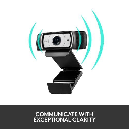 Logitech C930s Pro HD Webcam, Full HD 1080p video calling, Noise-canceling mic, HD auto light correction, wide Field of View, Works with Microsoft Teams, Zoom, Google Voice, Google Meet, PC/Mac/Laptop