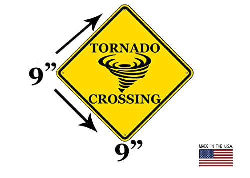 Funny Metal Warning Tornado Crossing XING Tin Sign Wall Décor Man Cave Bar