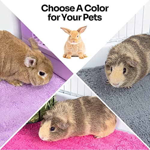 Oiibo 10PCS Guinea Pig Cage Liners Bed Mats 12"x12" with Borders, Small Animals Hedgehog Fleece Pee Pads Washable and Reusable for Pet Rabbit Dog Cat Playing or Sleeping Bedding Mat (Grey) (Grey)