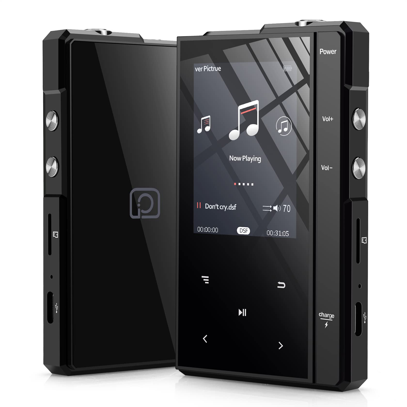 DSD256 HiFi MP3 Player with Bluetooth, Hardware Decode Native DSD64/128/256, Lossless High Resolution Digital Audio Music Player, with 64GB Memory Card Support Up to 512GB