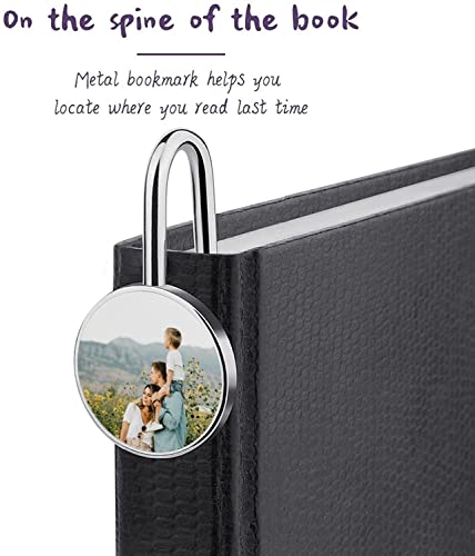 Custom Metal Bookmarks Personalized Book Marker Add Your Photo Logo Name Text Stainless Bookmark Gift for Students Book Reading Lover Commemorate (1.2")