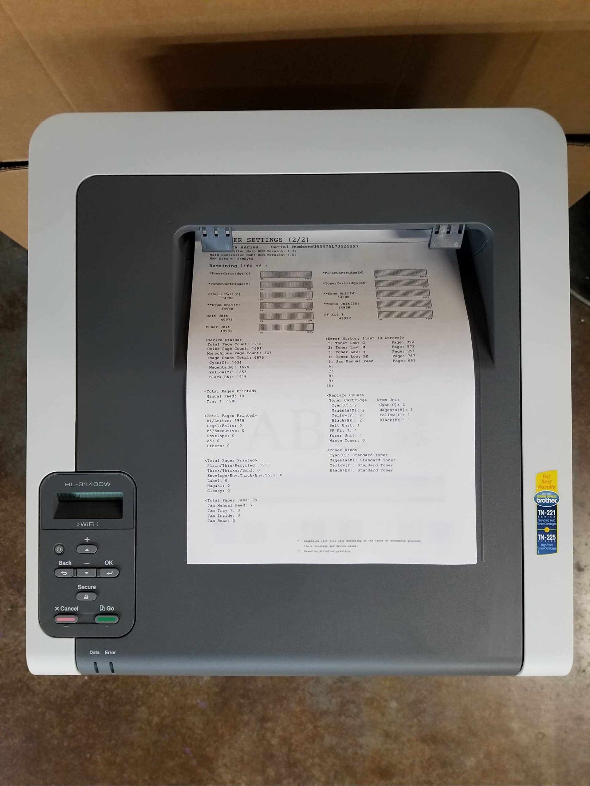 Brother Printer HL3140CW Digital Color Printer with Wireless Networking, Amazon Dash Replenishment Ready