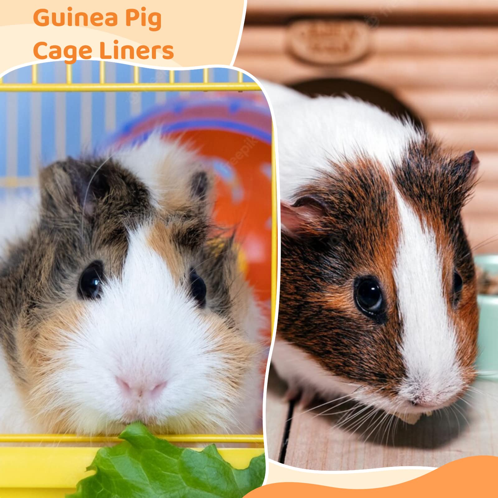 Homaisson Guinea Pig Cage Liners (24Γ18inches), 2-Pack Washable and Reusable Guinea Pig Bedding Pee Pads, Super Absorbent Guinea Pig Pee Pad for Chinchillas Hamster Small Animals