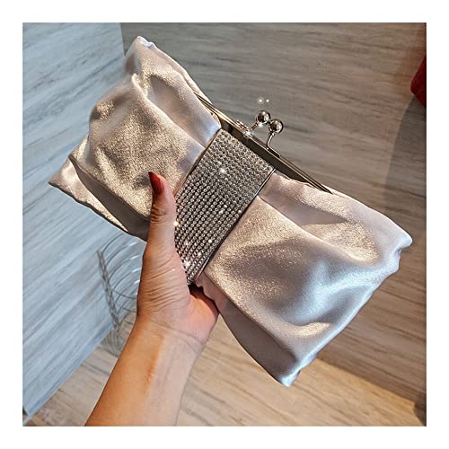 Bow Full of Diamonds, Women's Bag, Hand, Shoulders, Interception (Color : Silver)