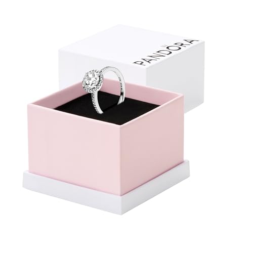 PANDORA Round Sparkle Halo Ring - Silver Ring for Women - Sterling Silver with Clear Cubic Zirconia - Gift for Her - Jewelry for Women with Gift Box - Size 4.5
