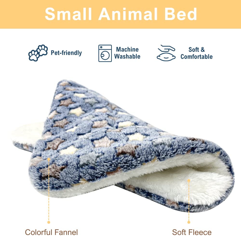 Tierecare 10PCS Guinea Pig Bed Soft Rabbit Bedding Cage Liner Warm Bunny Mats Pee Pads Fleece Blanket Plush Hamster Sleep Beds Ferret Squirrel Hedgehog Rat